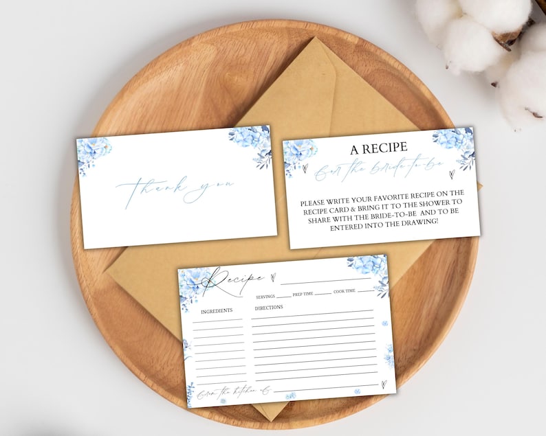 Brautparty Rezept Karten Vorlage | Blumen Rezept Karte Printable ...