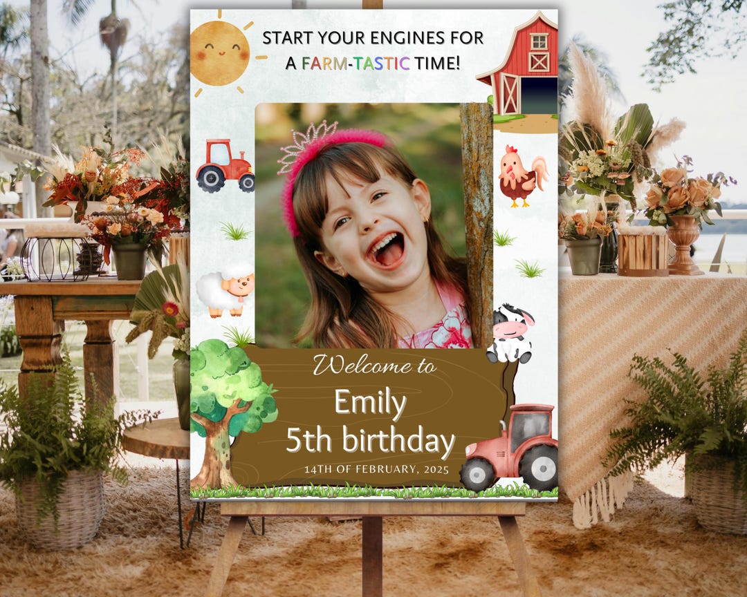 EDITABLE Rustic Farm Welcome Sign Template, Girl Canva Template ...