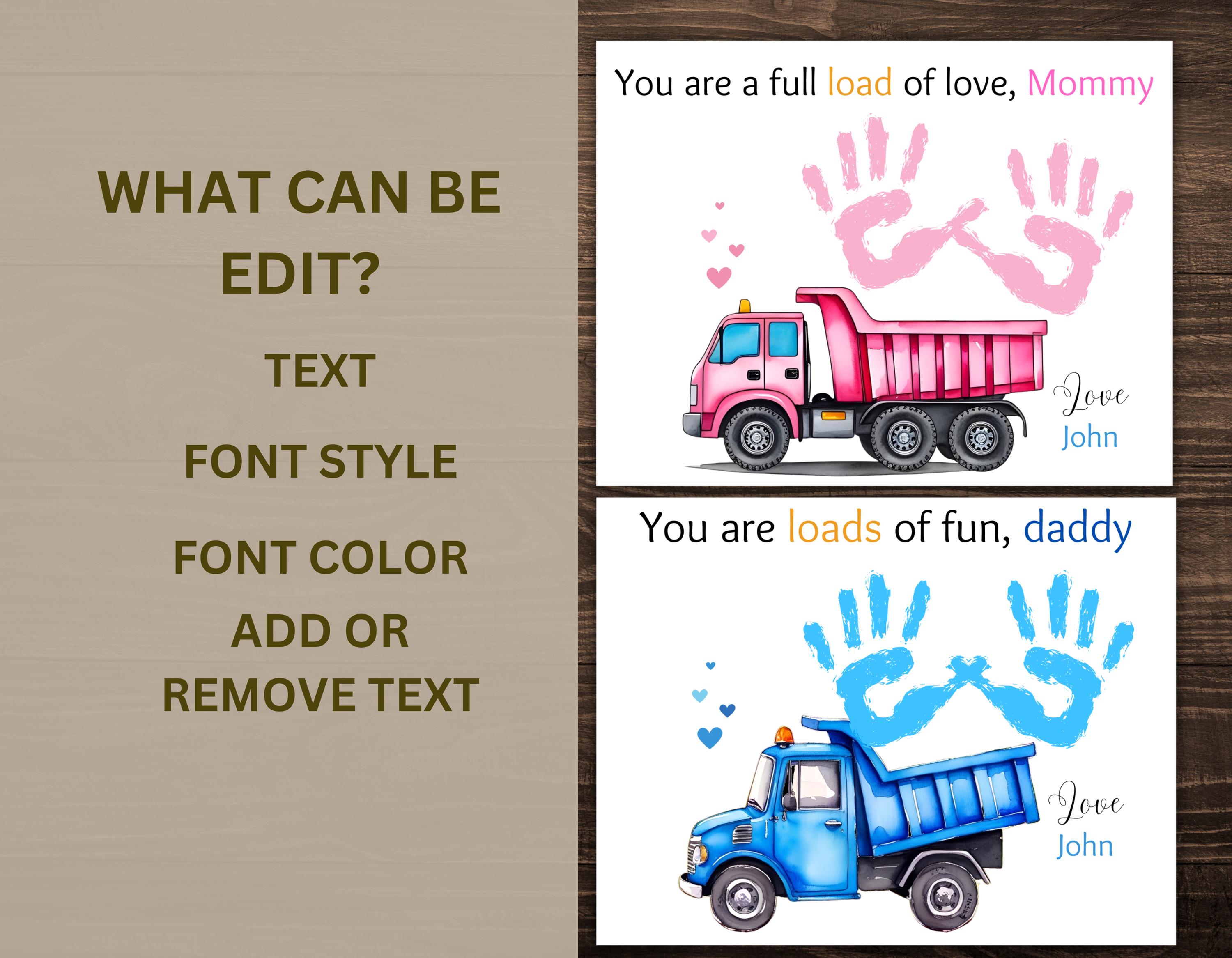 Handprint Craft for Father's Day and Mother's Day, Dump Truck Loads of ...