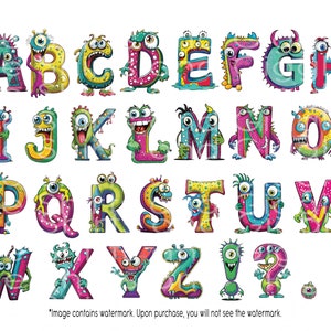 Monster Letters and Numbers, Cute Silly Halloween Font, SVG, PNG ...