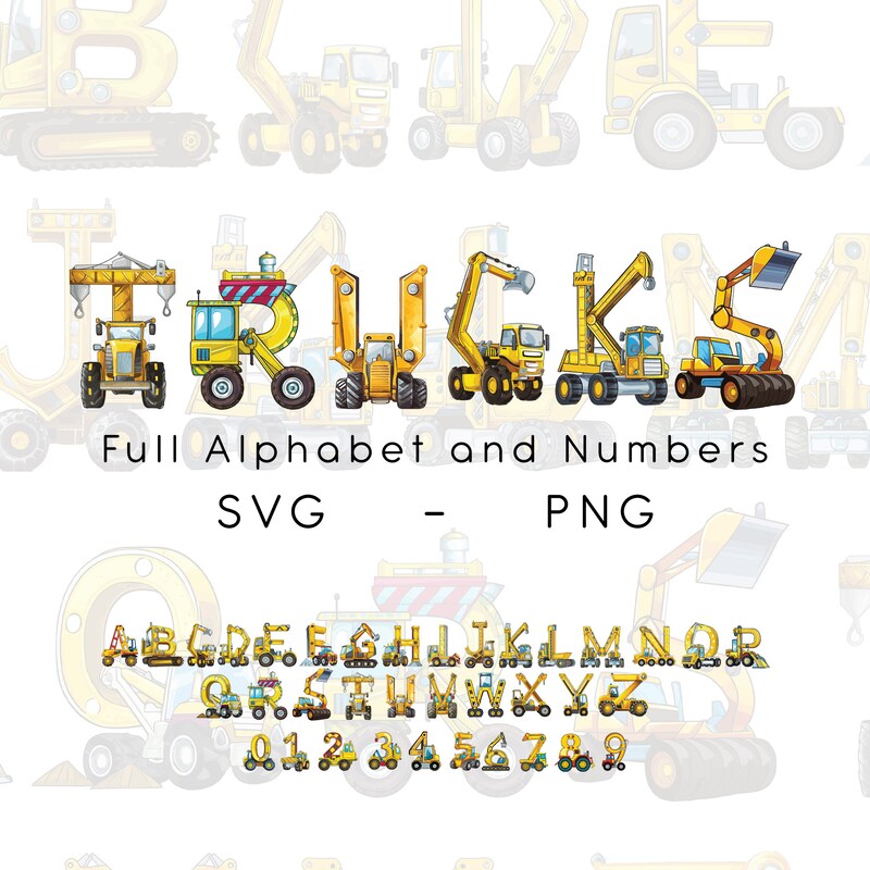 Construction Alphabet Png - Etsy