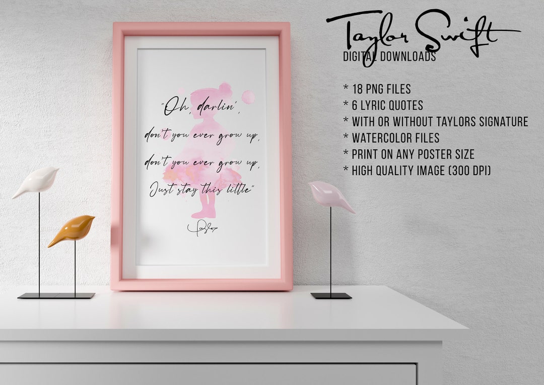 Taylor Swift Wall Art, Digital Download, Nursery Decor, Little Girls ...