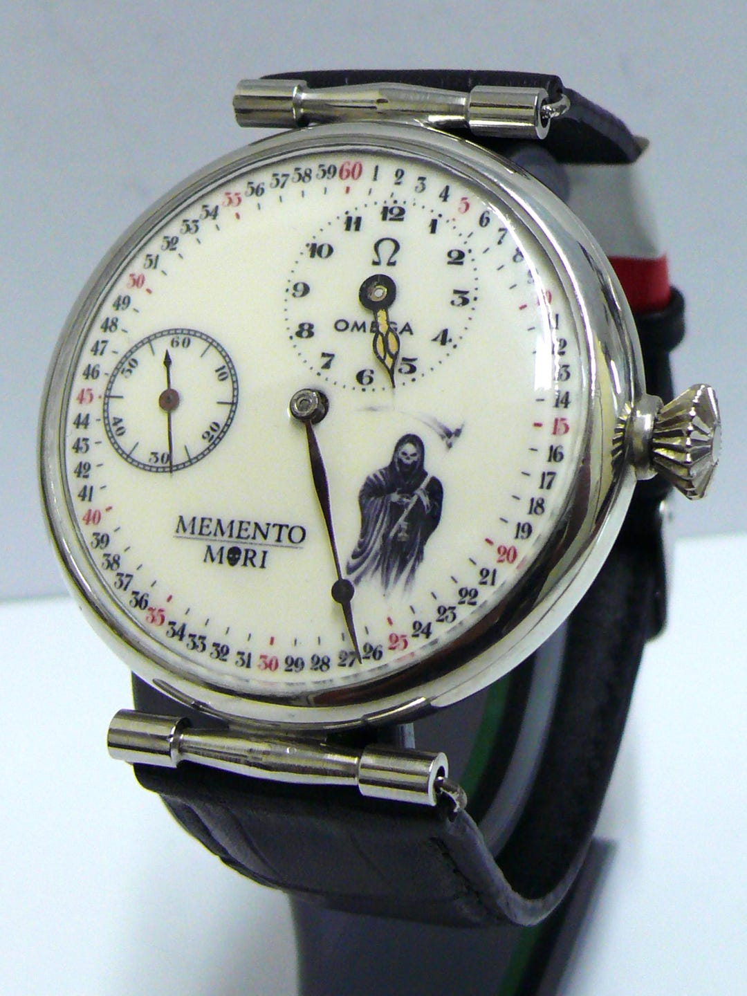 Stunning Swiss Omega REGULATEUR Memento Mori Gents Oversized Wristwatch ...