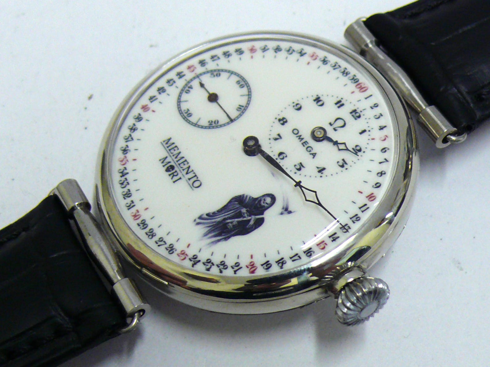 Stunning Swiss Omega REGULATEUR Memento Mori Gents Oversized Wristwatch ...