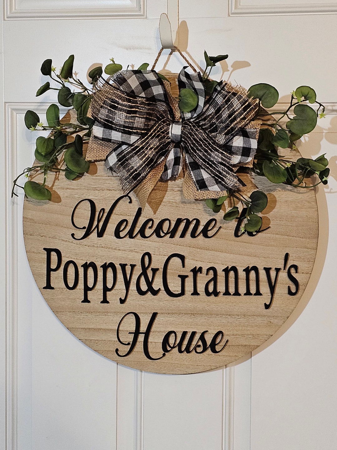 Custom Door Hanger, Personalized Grandparent Door Hanger, Front Door ...