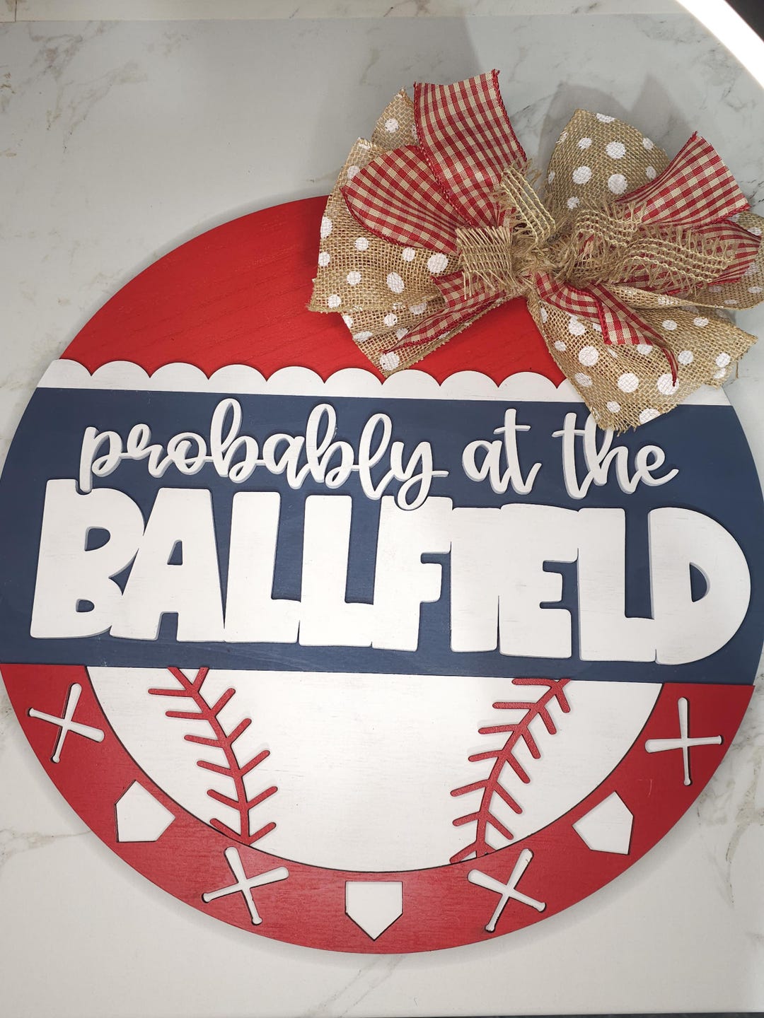 Baseball Door Hanger: Front Door Decor, Ballfield Door Sign - Etsy