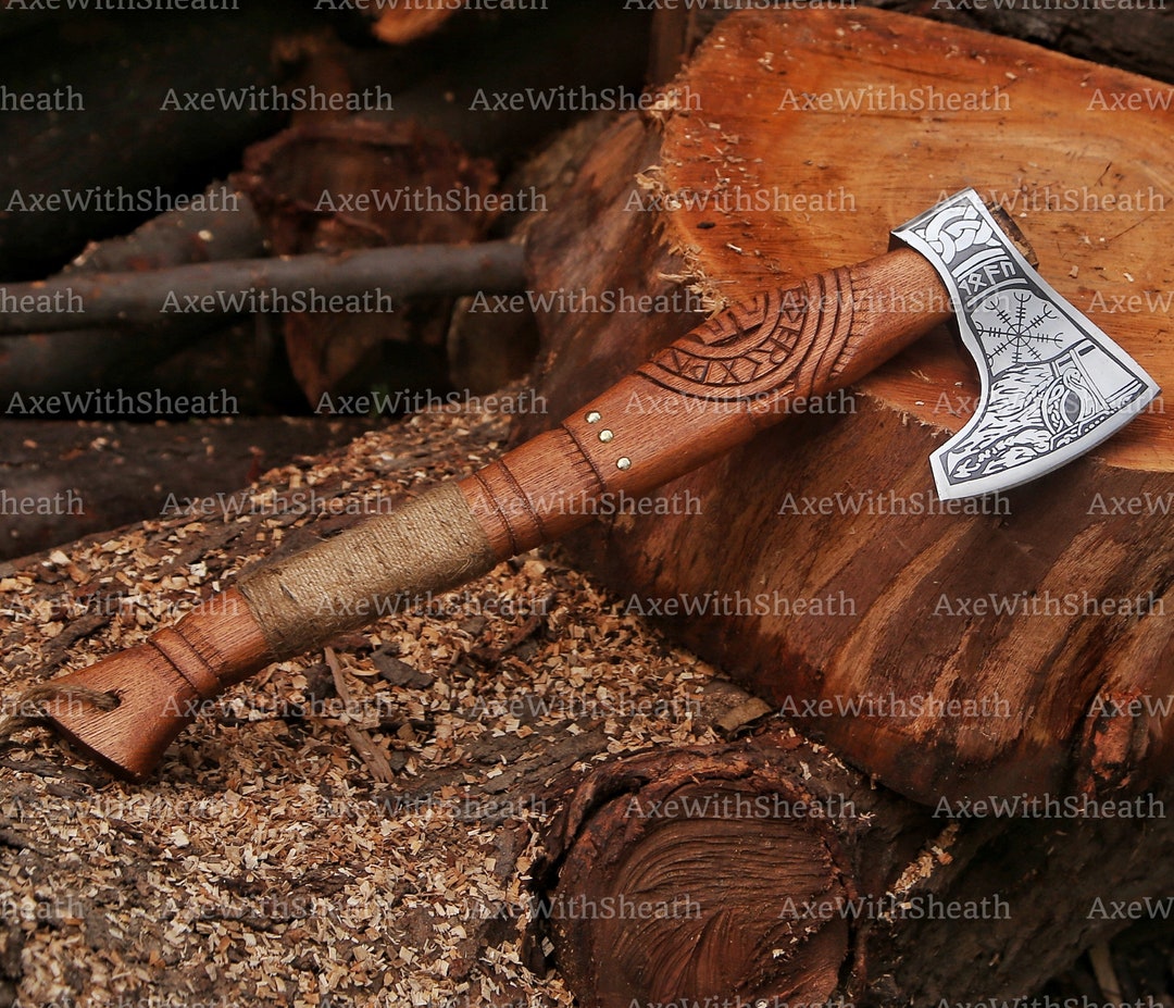 Hand Forged Viking Axe Battle Ragnar Hatchet Bearded Axe - Etsy