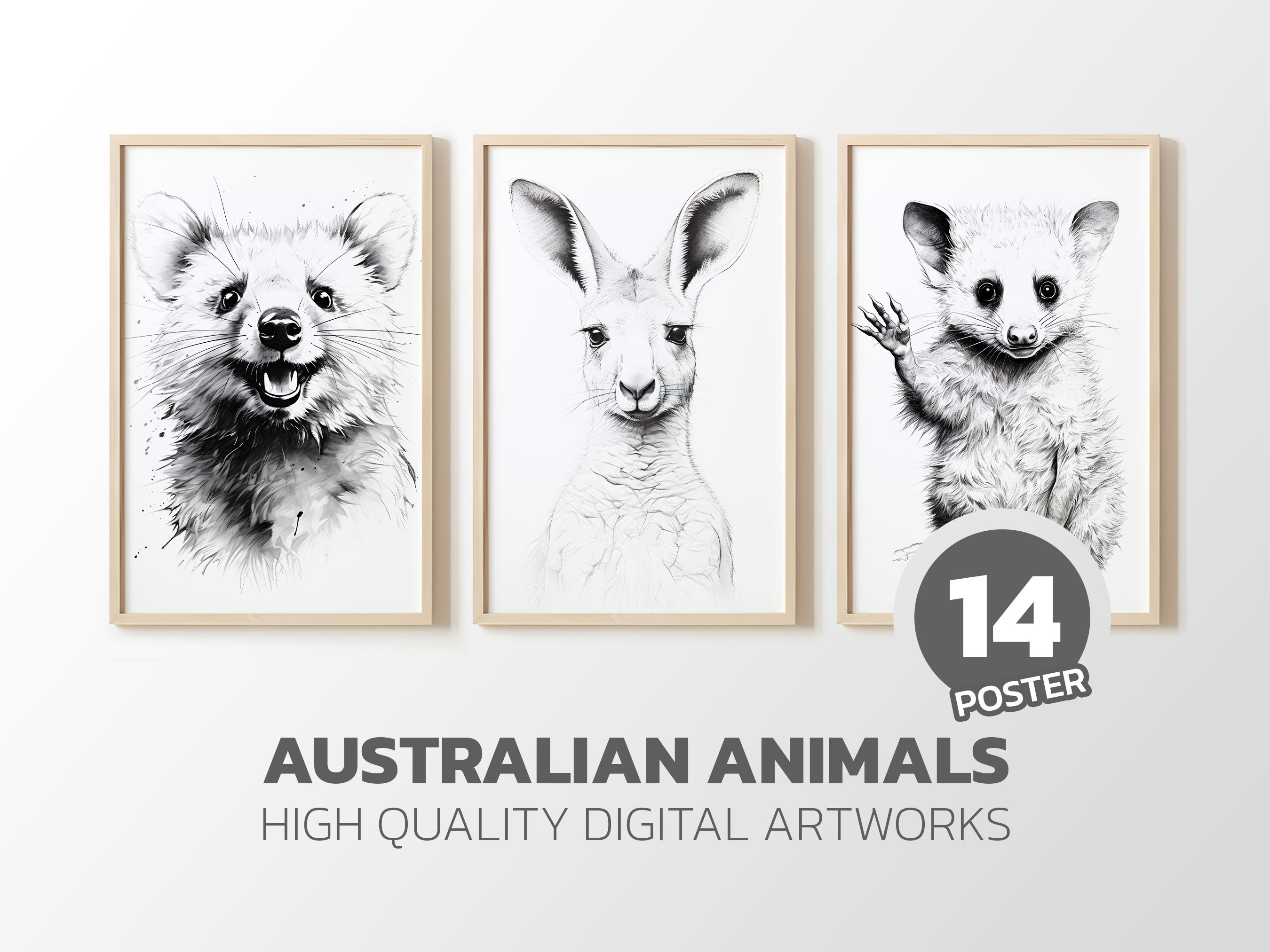 20 Australian Animals Poster Set Australian Animal Portraits Australian ...