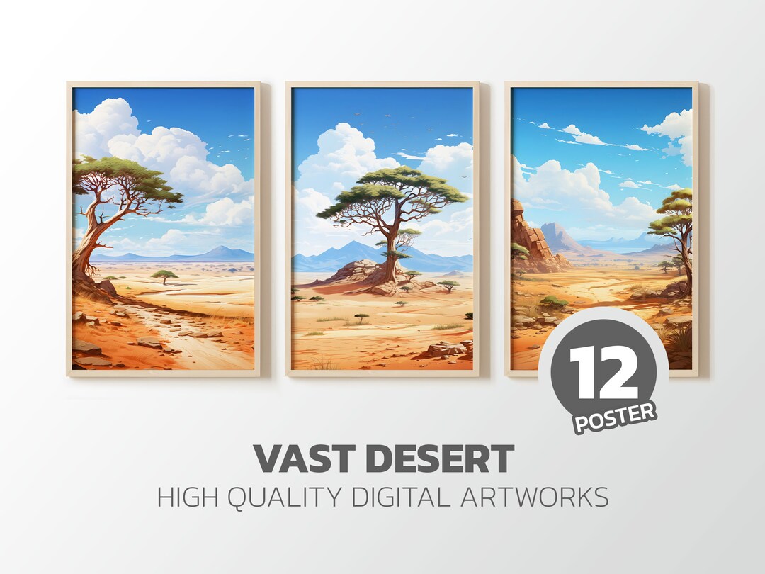 12 Desert Landscape Poster Set Desert Wall Decoration Landscape ...