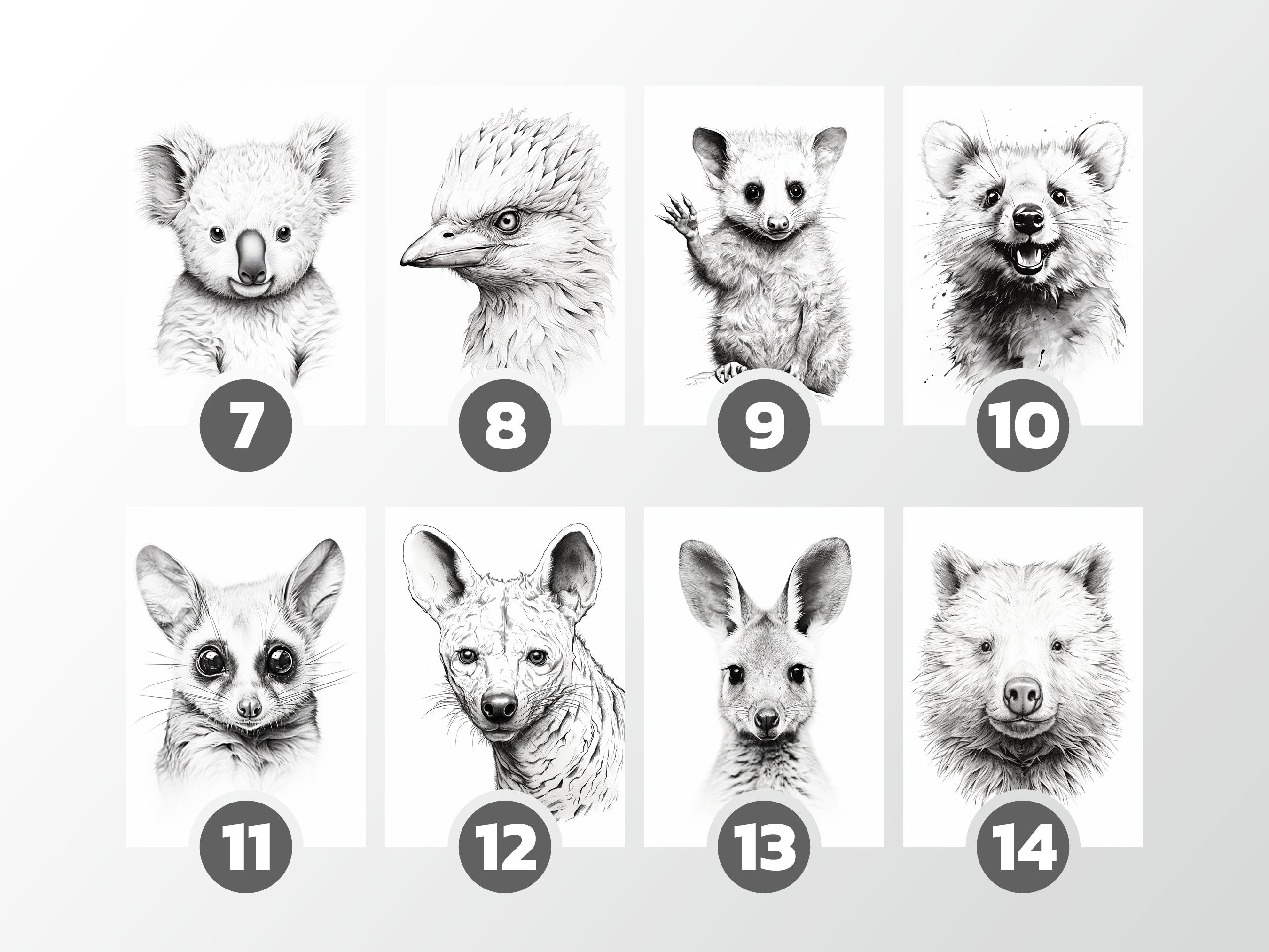 20 Australian Animals Poster Set Australian Animal Portraits Australian ...