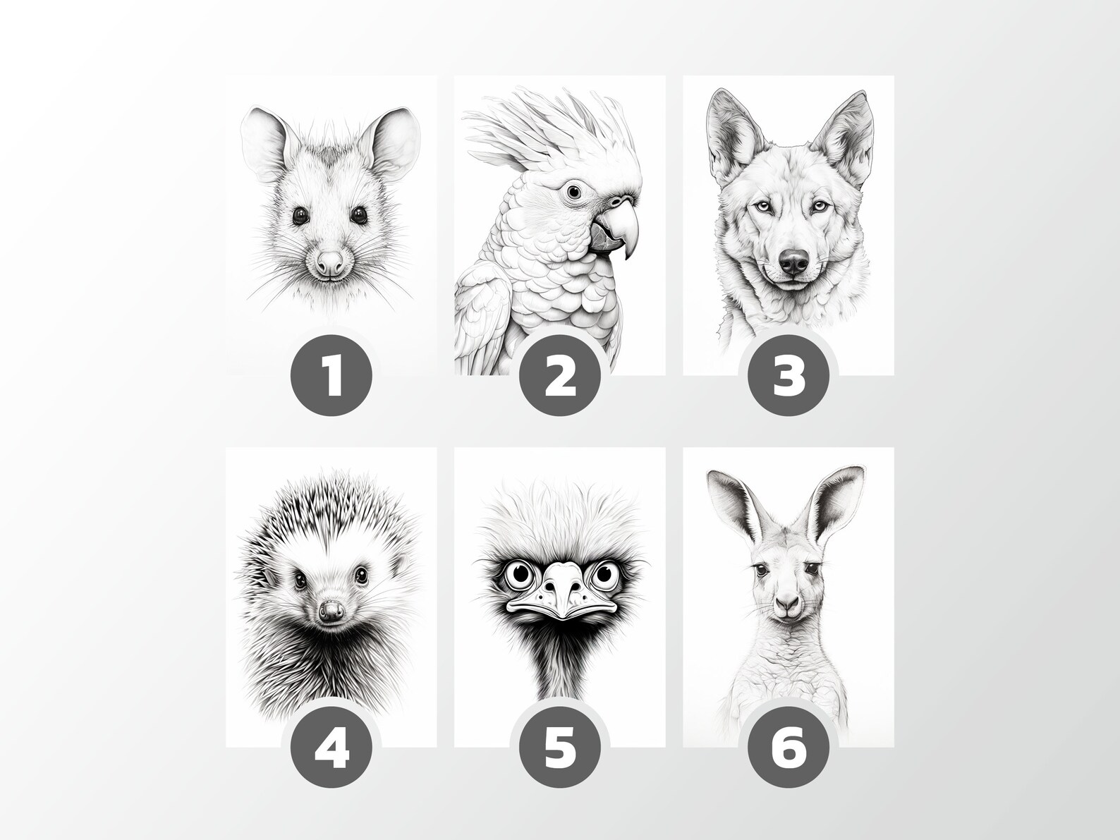 20 Australian Animals Poster Set Australian Animal Portraits Australian ...