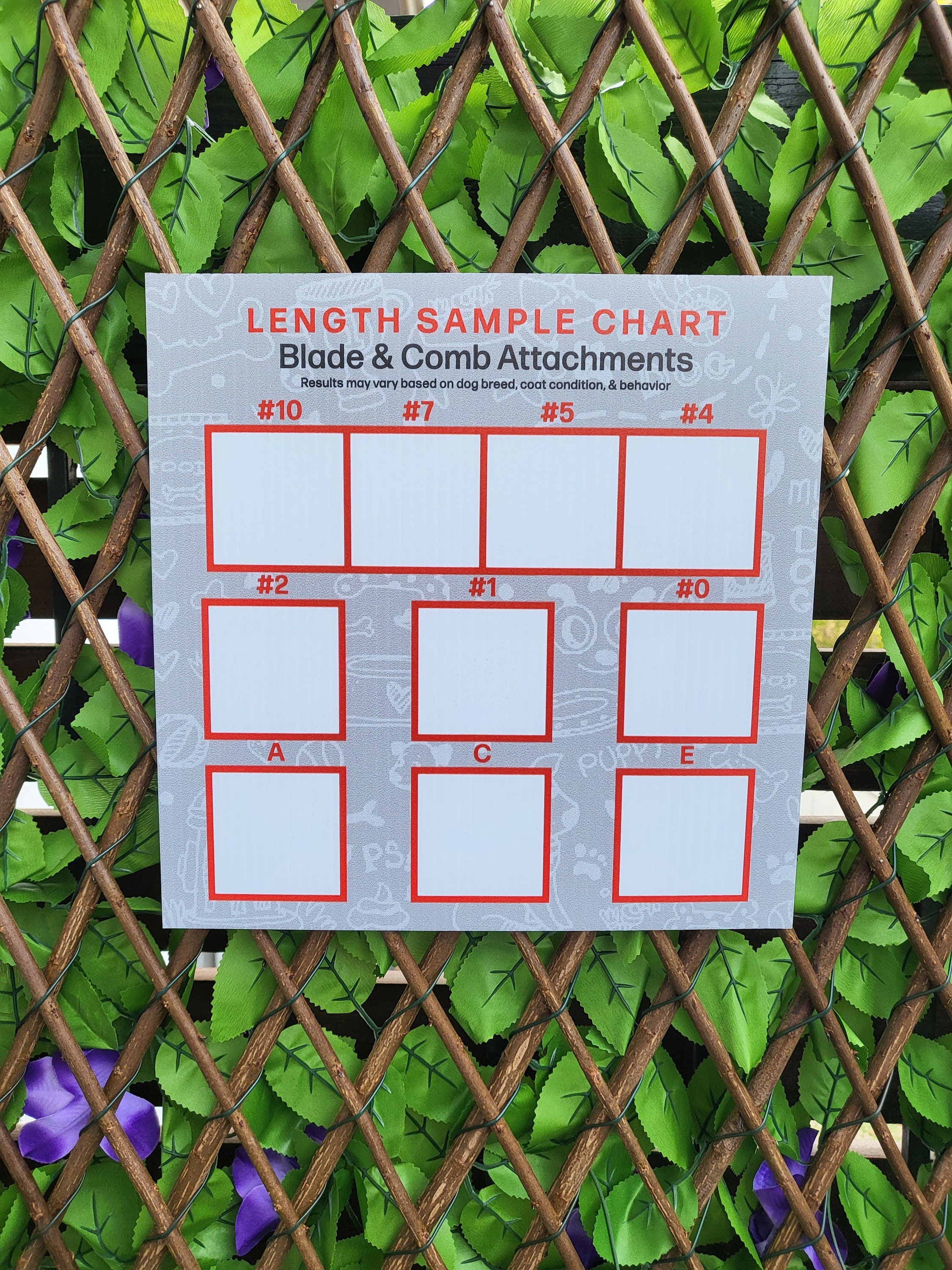 Pet Grooming SHAVE YOUR OWN Fur Length Sample Chart Blade Shave and ...