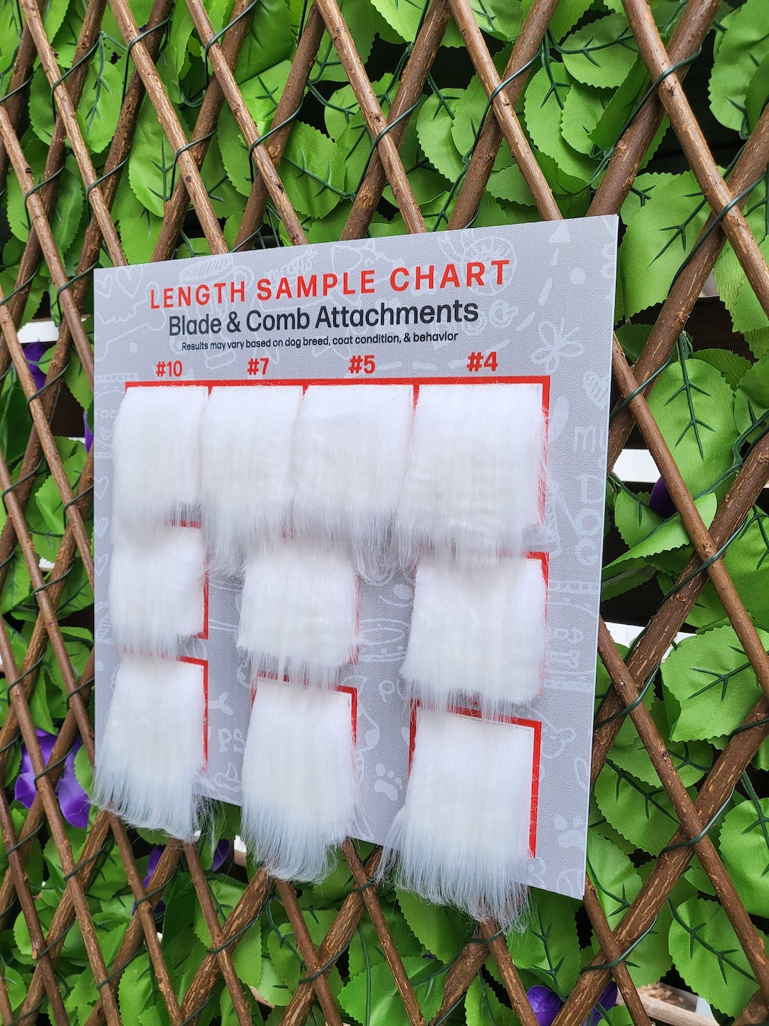 Pet Grooming SHAVE YOUR OWN Fur Length Sample Chart Blade Shave and ...