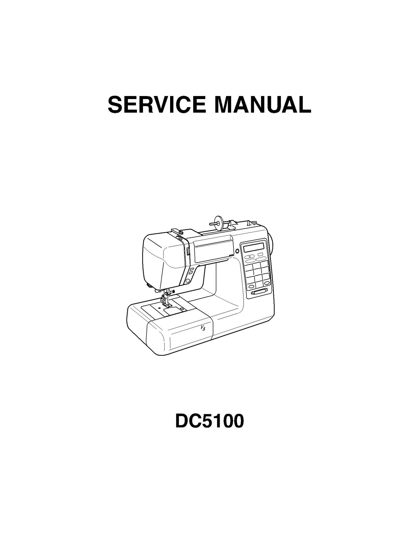 Janome Model DC5100 Sewing Machine Service & Repair Factory Manual PDF ...