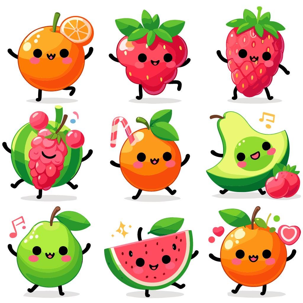 Dancing Fruits, Dancing Fruit, Fruits Svg, Fruits Clipart, Fruits Png ...