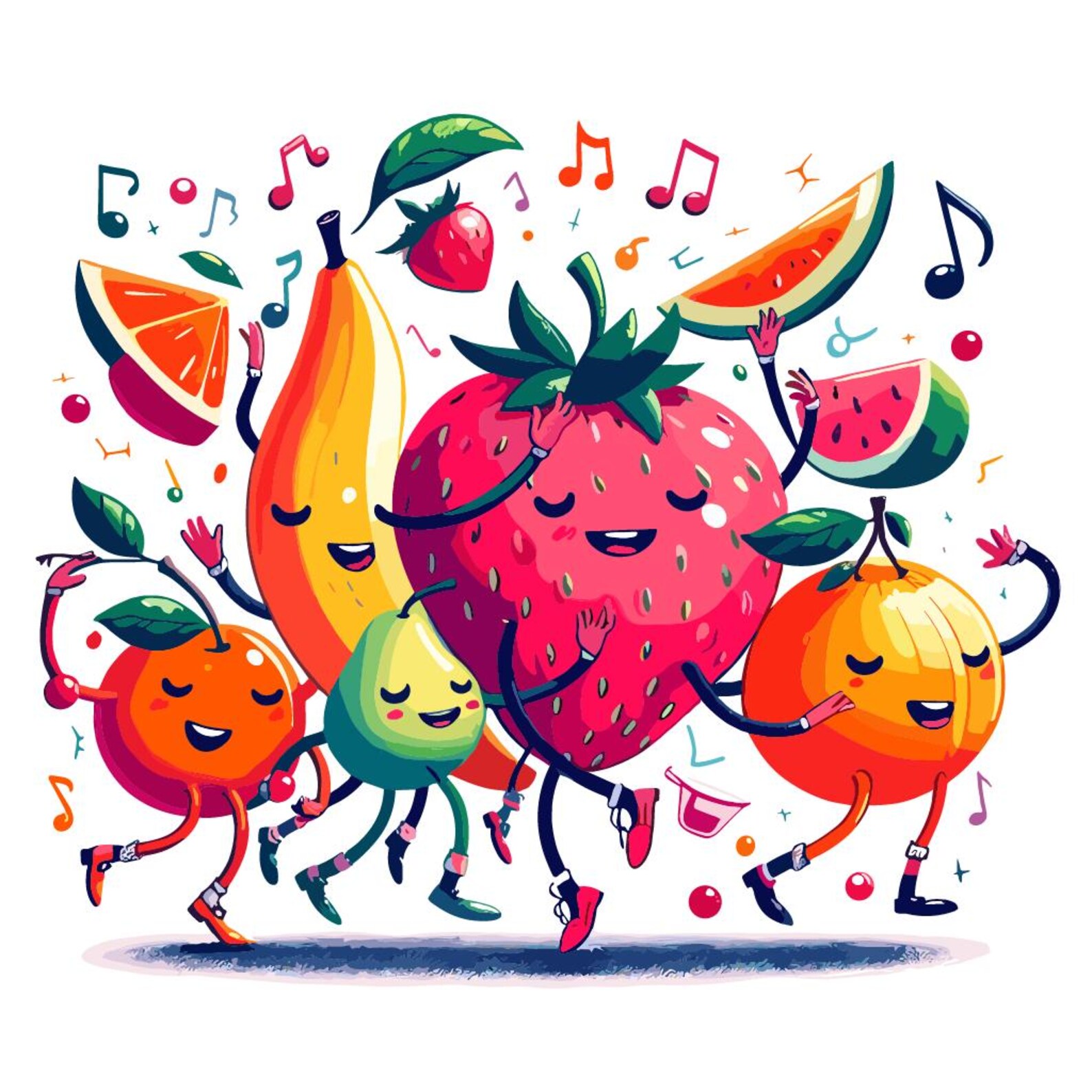 Dancing Fruits, Dancing Fruit, Fruits Svg, Fruits Clipart, Fruits Png ...