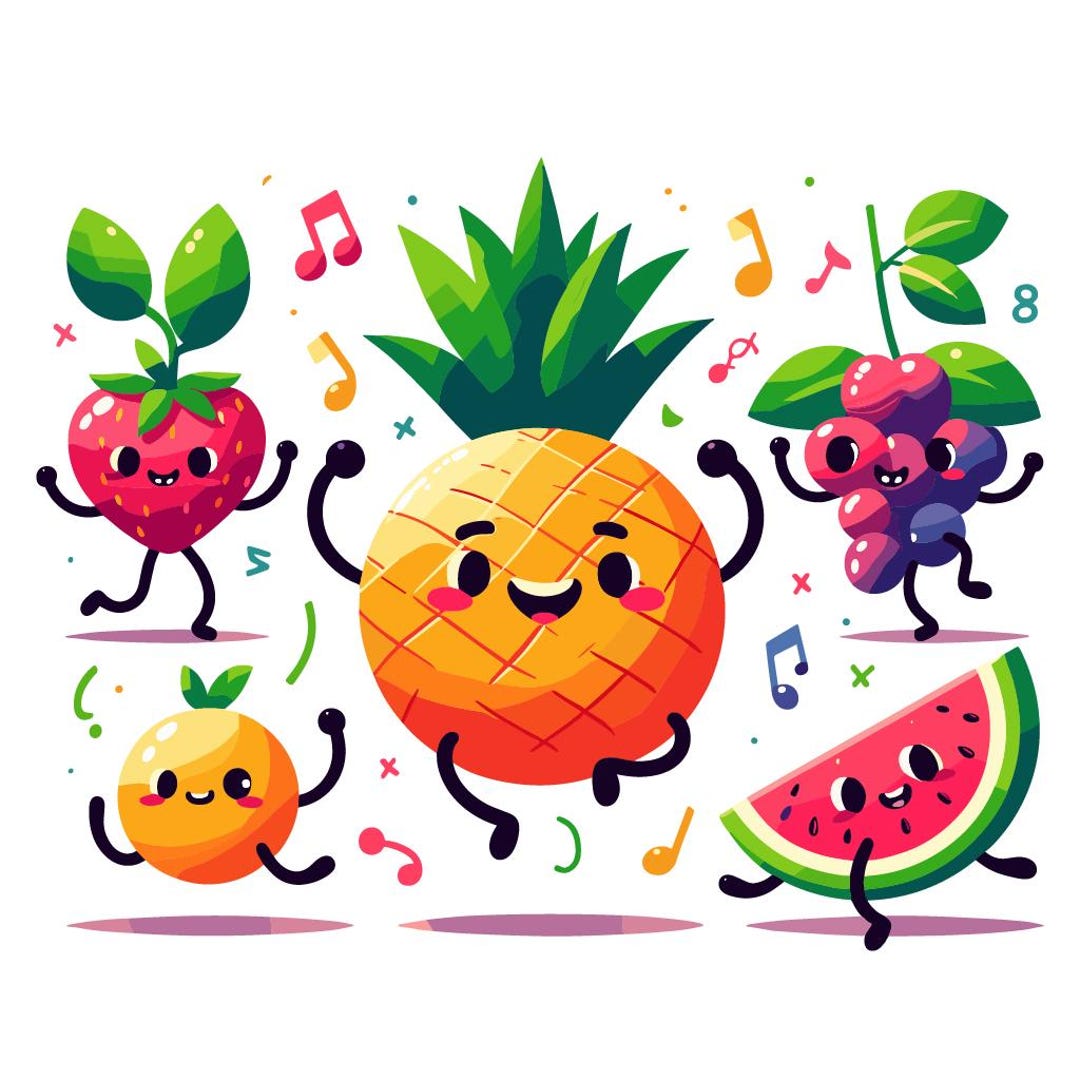 Dancing Fruits, Dancing Fruit, Fruits Svg, Fruits Clipart, Fruits Png ...
