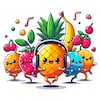 Dancing Fruits, Dancing Fruit, Fruits Svg, Fruits Clipart, Fruits Png ...