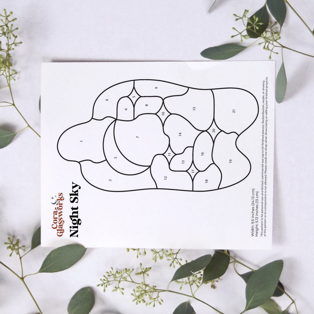 Celestial Night Sky Stained Glass Pattern With SVG - Etsy