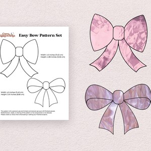 Easy Bow Stained Glass Pattern Set of 5 With SVG - Etsy