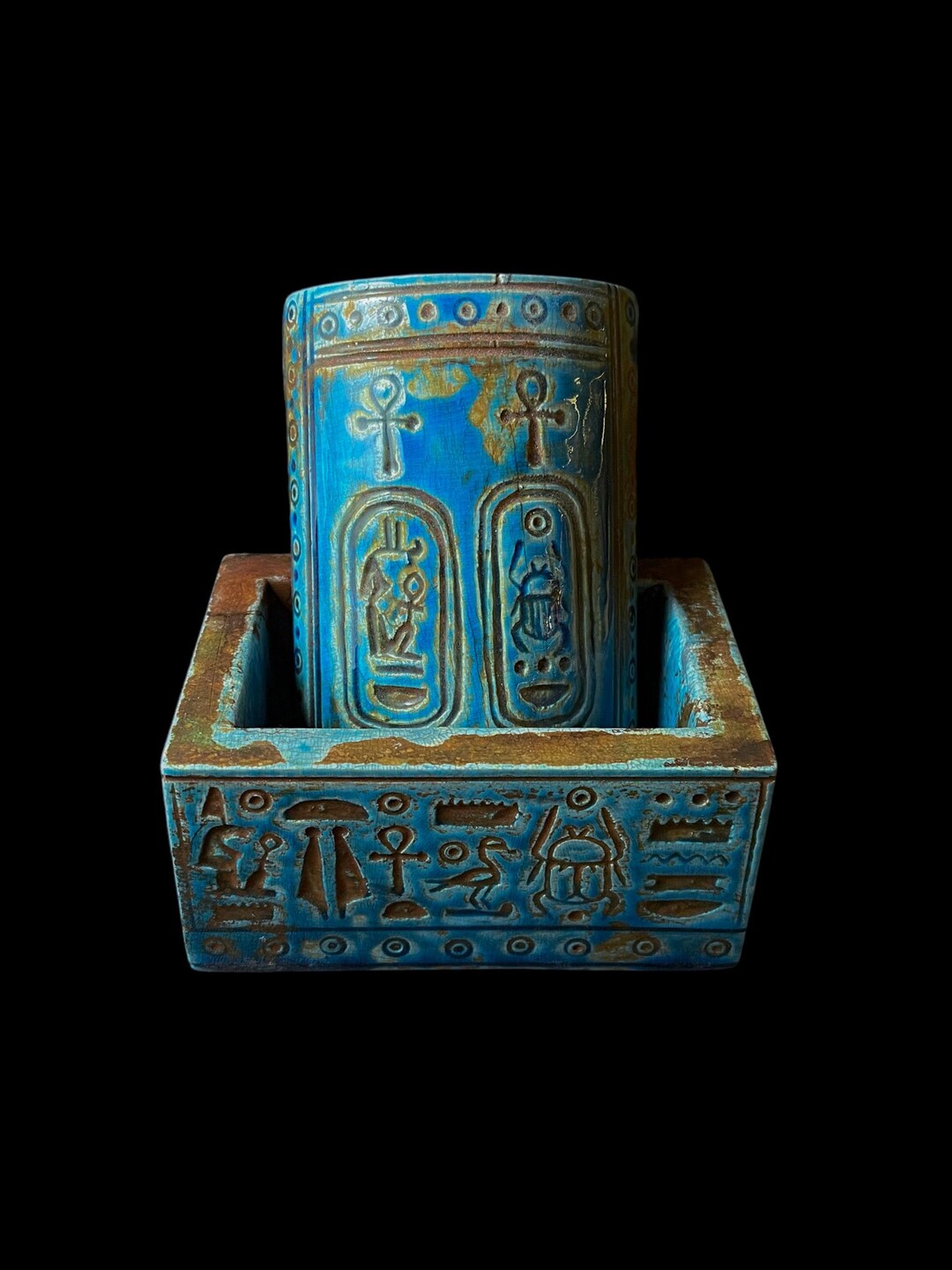 Egyptian Beetle Scarab With Ancient Inscription for Protection Box ...