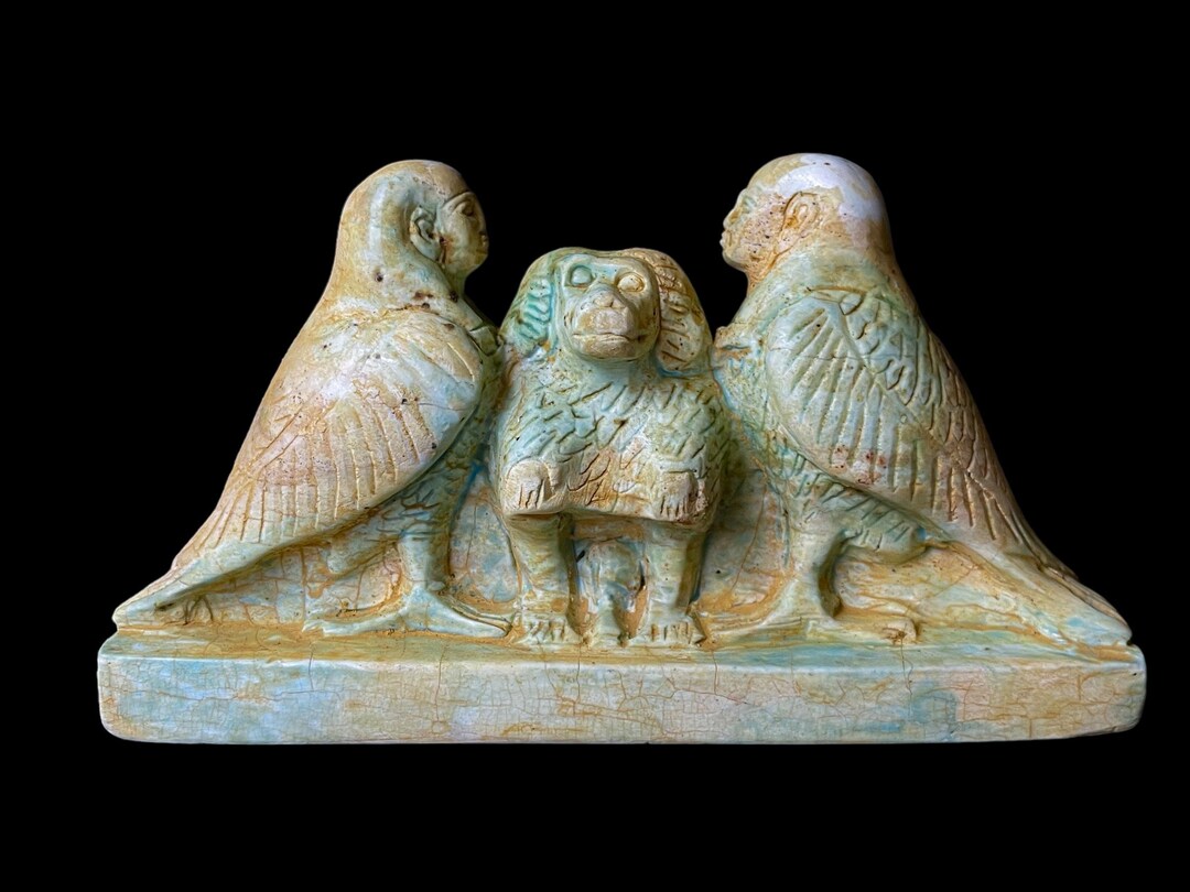 The BA Bird Statue With God Thoth in Baboon Form, From Ancient Egypt ...