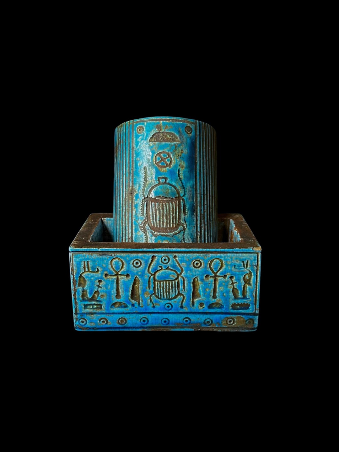 Egyptian Beetle Scarab With Ancient Inscription for Protection Box ...