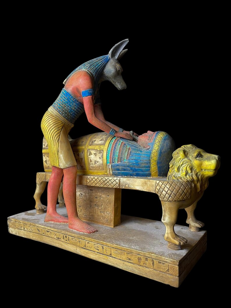 Large God Anubis Statue Mummifying King Tutankhamun Made in Egypt From ...
