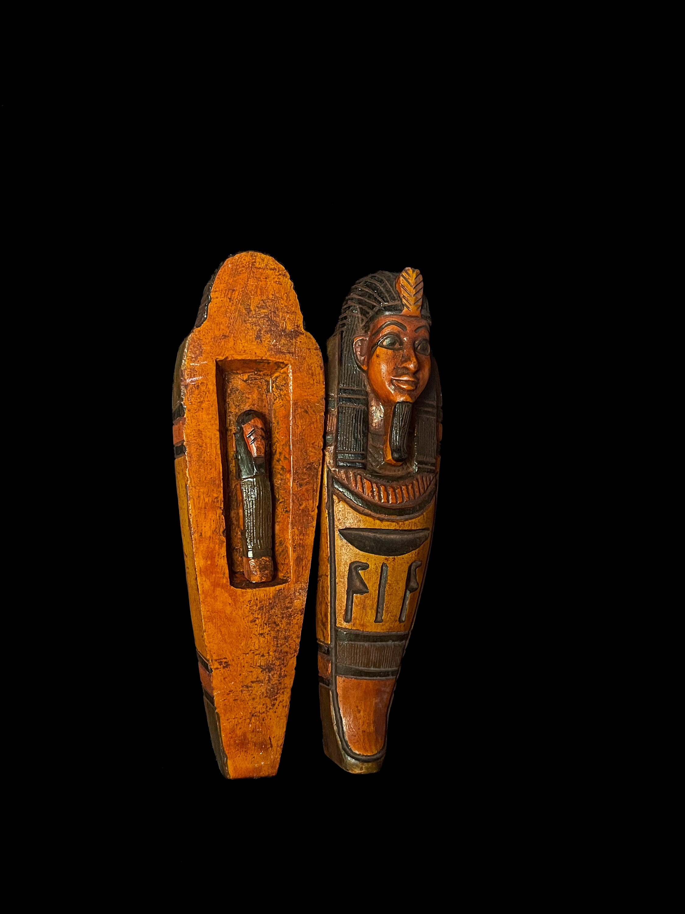 Wooden King Tutankhamun Coffin: Eye of Horus & Scarab Symbol - Etsy