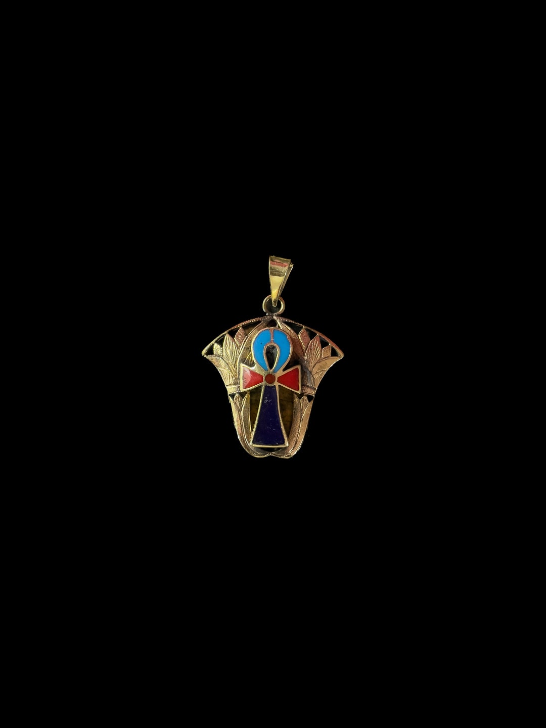Egyptian Ankh Cross Key of Life Pendant With Lotus Flower , Ankh ...