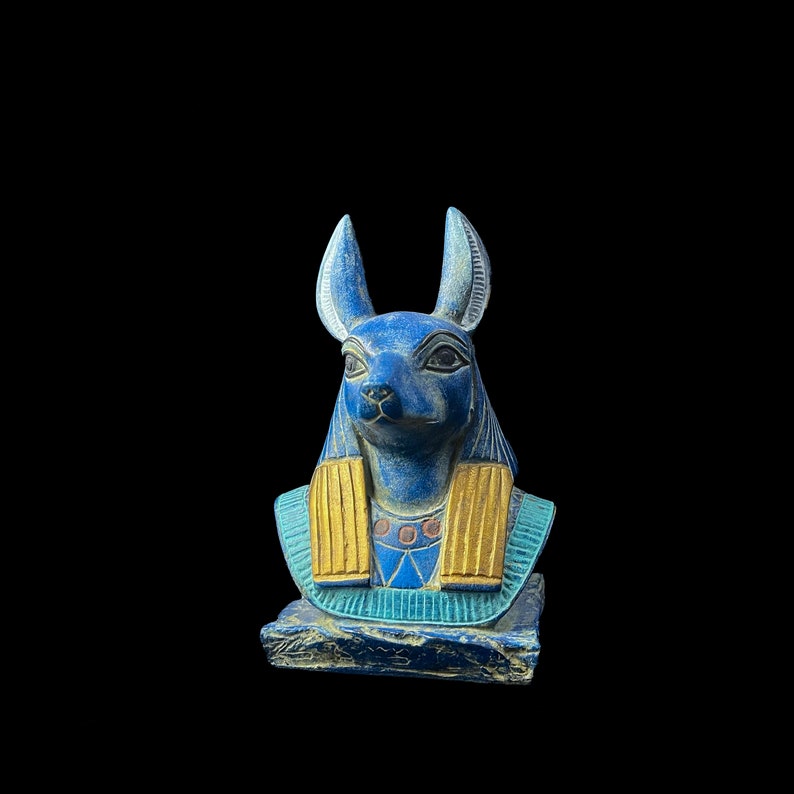 Egyptian God Anubis Stone Statue - Handmade Ancient Egypt Decor - Etsy