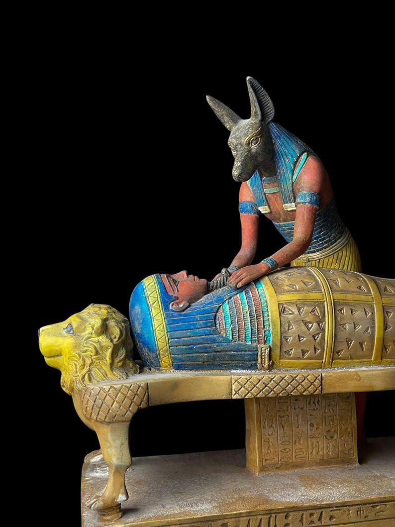 Large God Anubis Statue Mummifying King Tutankhamun Made in Egypt From ...