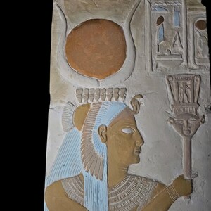 Large Goddess Hathor Relief Made of Stone , Statue for the Egyptian ...
