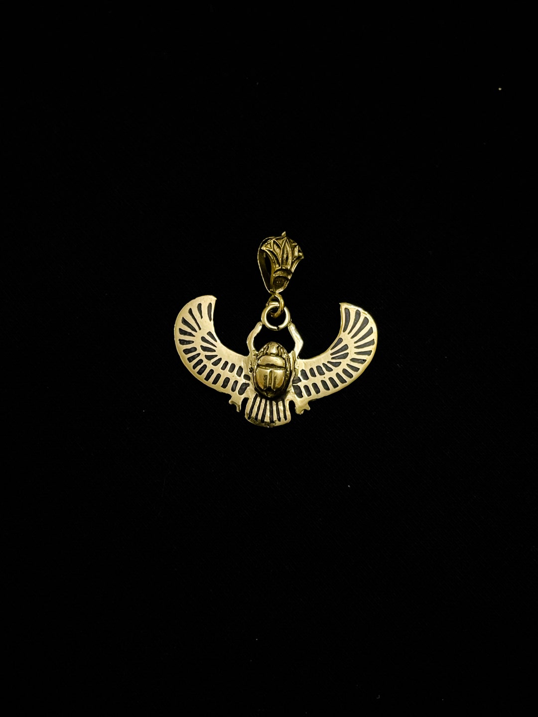 Egyptian Scarab Pendant Necklace With Wings of Nekhbet, Winged Nekhbet ...
