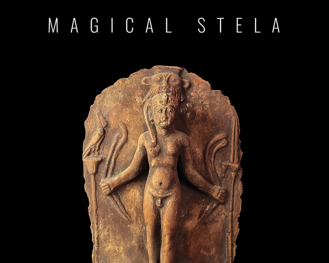 Horus Stele (cippus), With the Symbol of God Bes for Protection, Egyptian Magical Stele / Cippus ...