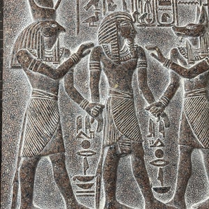 Unique Ancient Egyptian Wall Relief of Anubis and Horus Bless Ramses II ...
