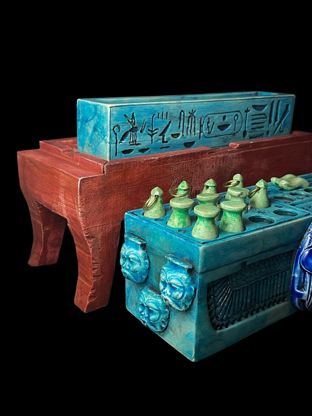 Egyptian Board Game Senet Made in Egypt With God Bes and Winged Isis ...