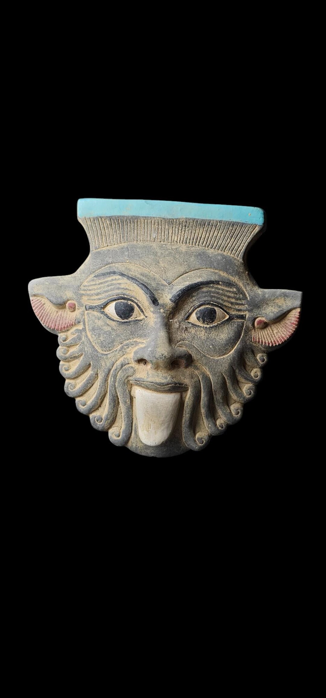 Hand Carved God Bes Statue: Egyptian Art Home Decor - Etsy