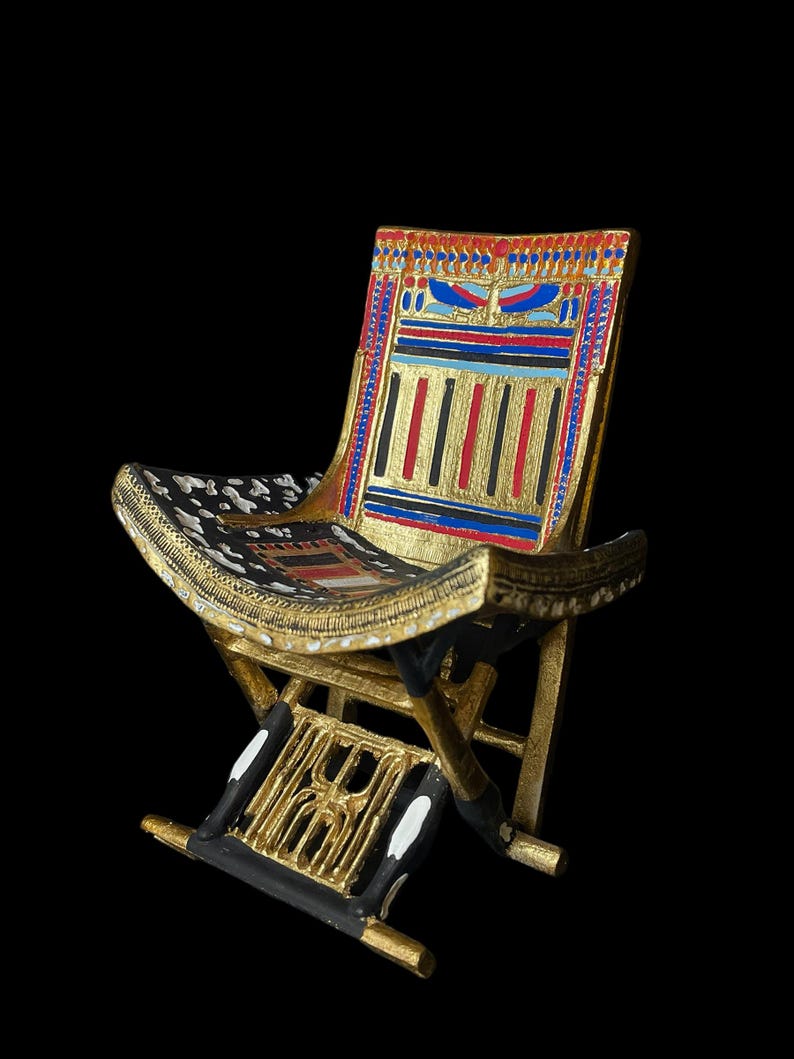 King Tutankhamun Throne Chair: Eye of Horus & Nekhbet Symbol - Etsy Canada