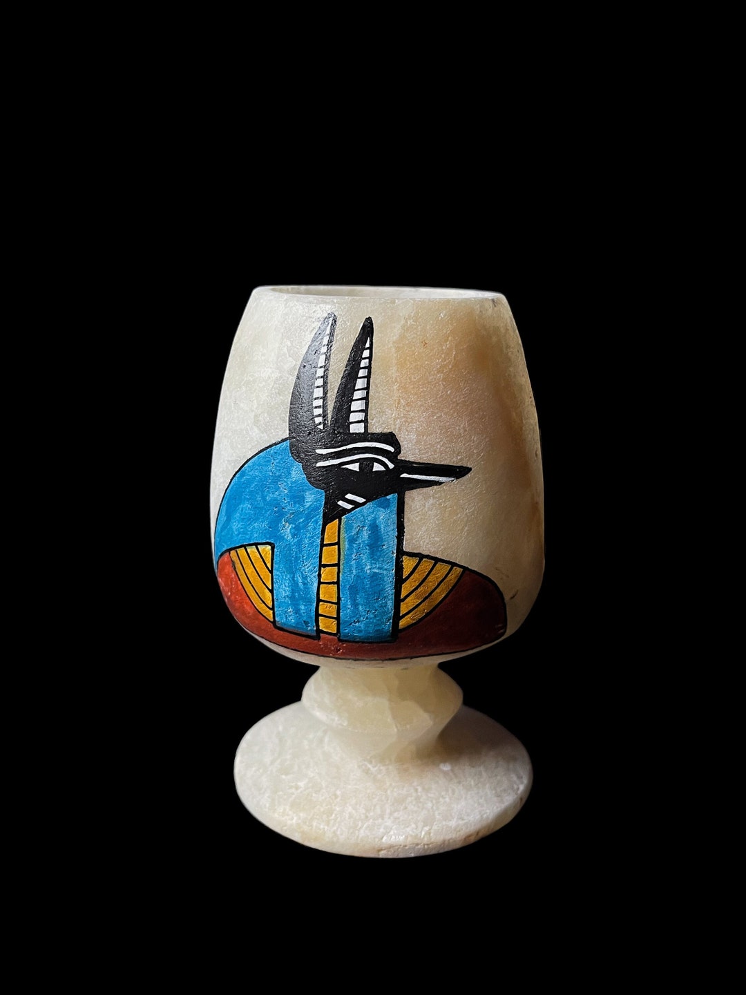 Alabaster Cup for God Anubis Made in Egypt for Home Decor, Egyptian ...