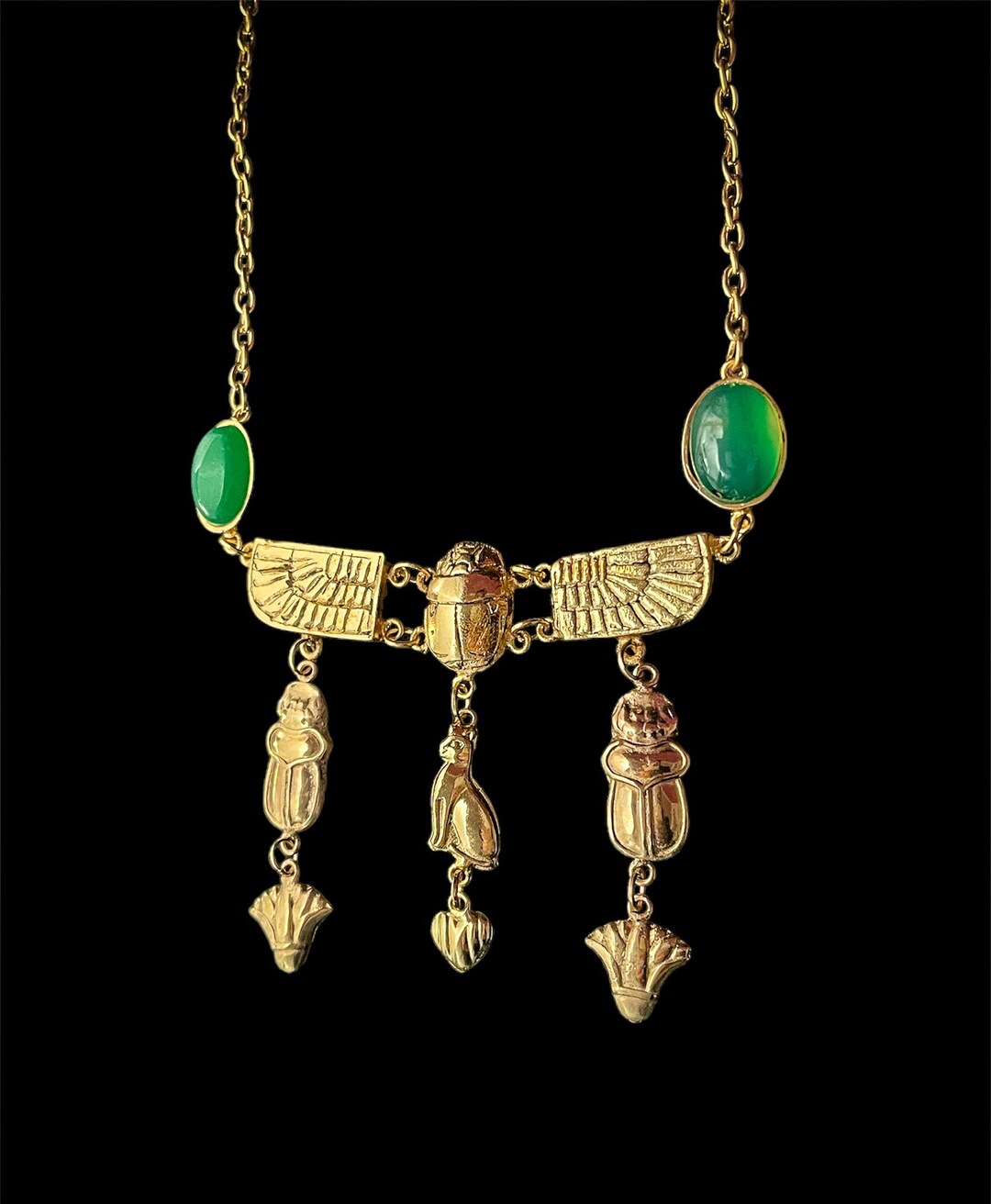 Egyptian Scarab Pendant Necklace: Ancient Style Pectoral - Etsy