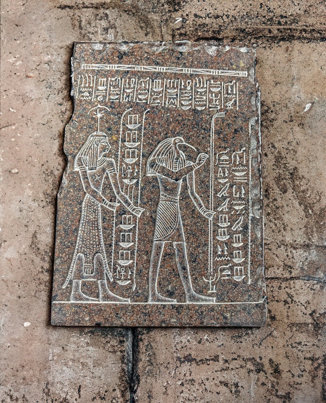 Egyptian God Thoth and Goddess Seshat Wall Relief. Egyptian God Thoth ...