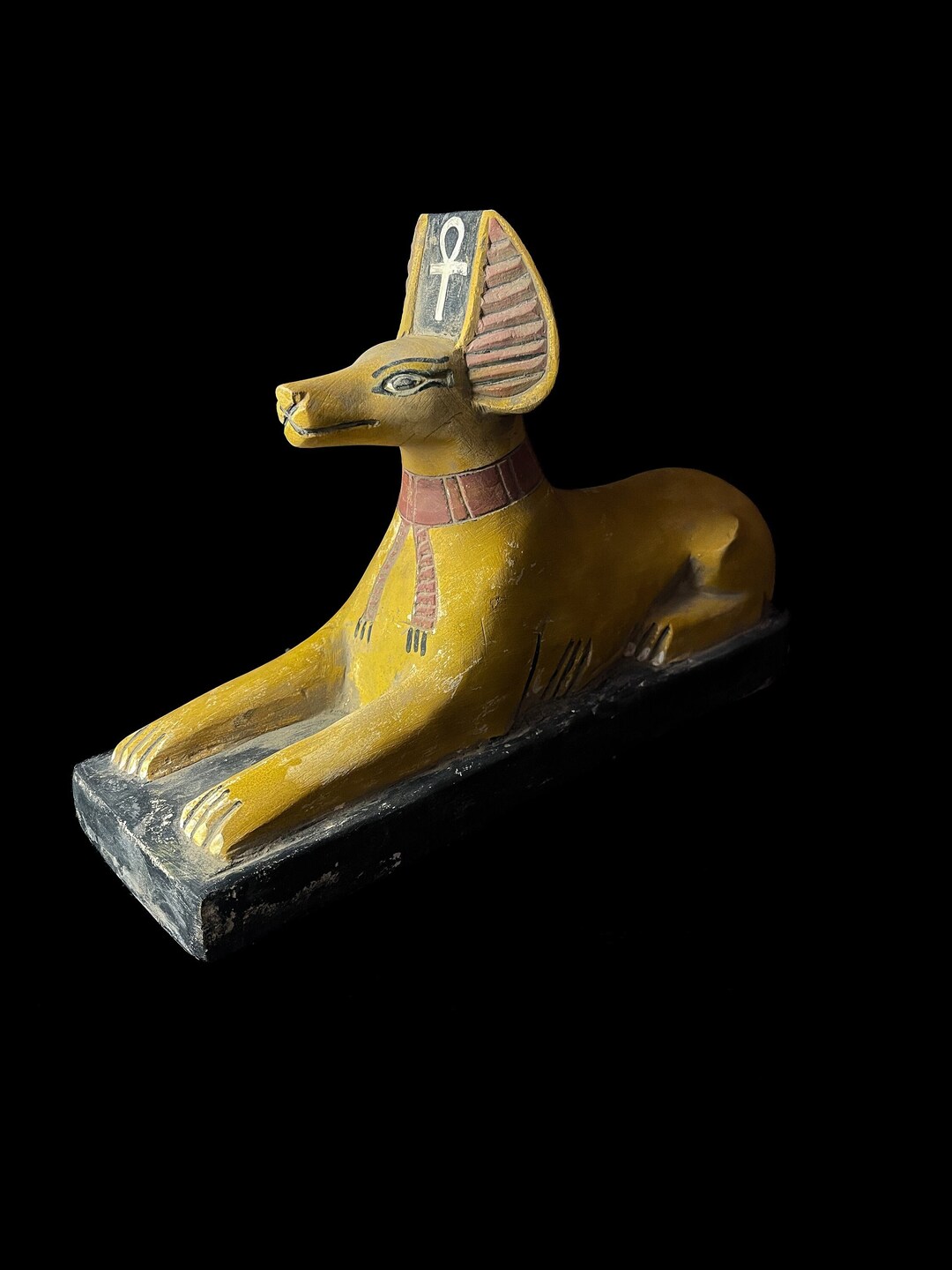 Wooden Anubis Statue: Egyptian God Guardian Dog Figure - Etsy