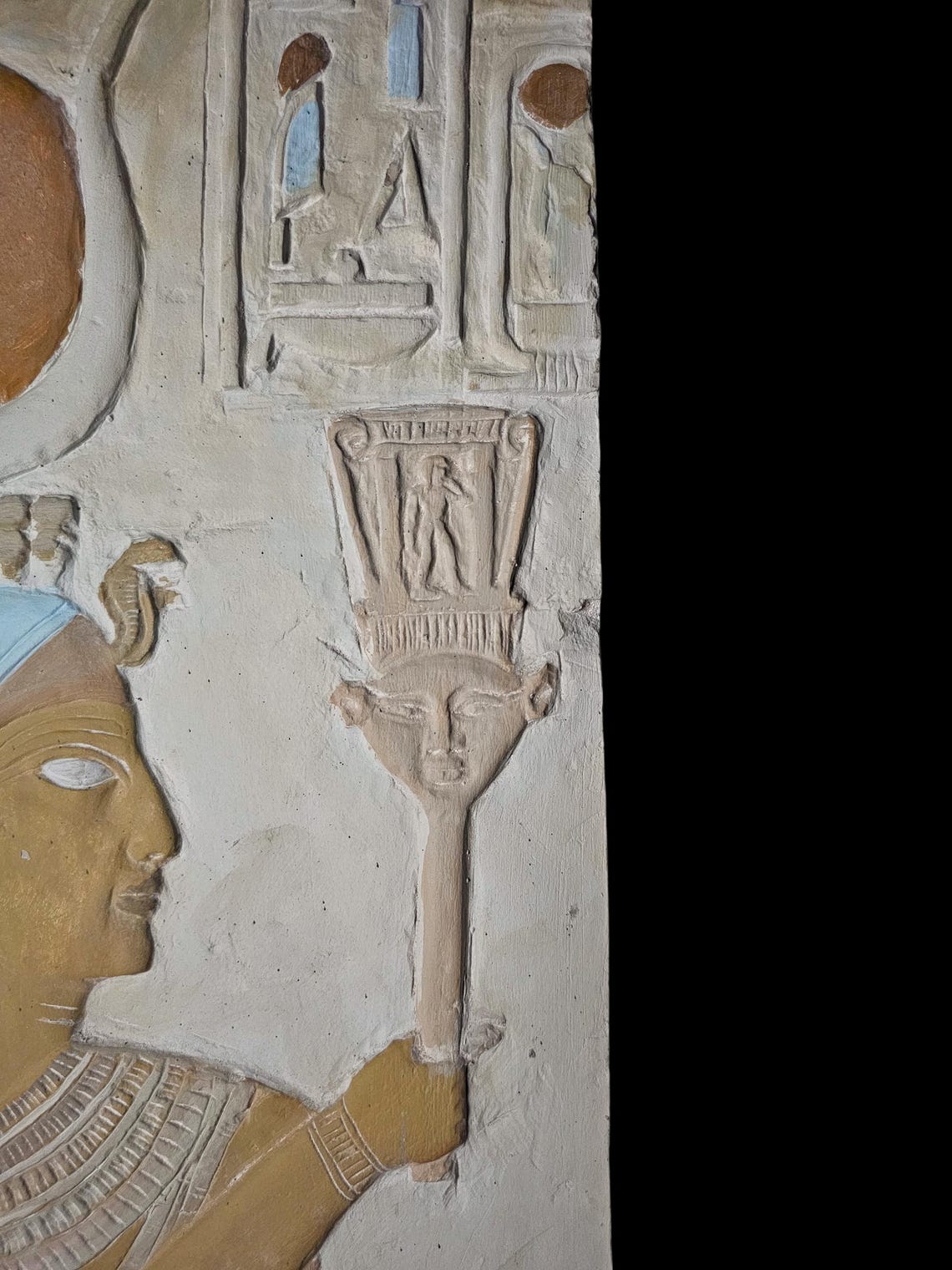 Large Goddess Hathor Relief Made of Stone , Statue for the Egyptian ...