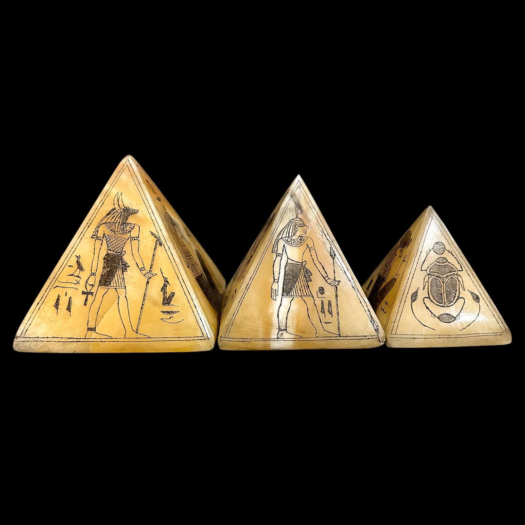Egyptian Giza Pyramids With the Inscriptions of Scarab Beetle and God ...