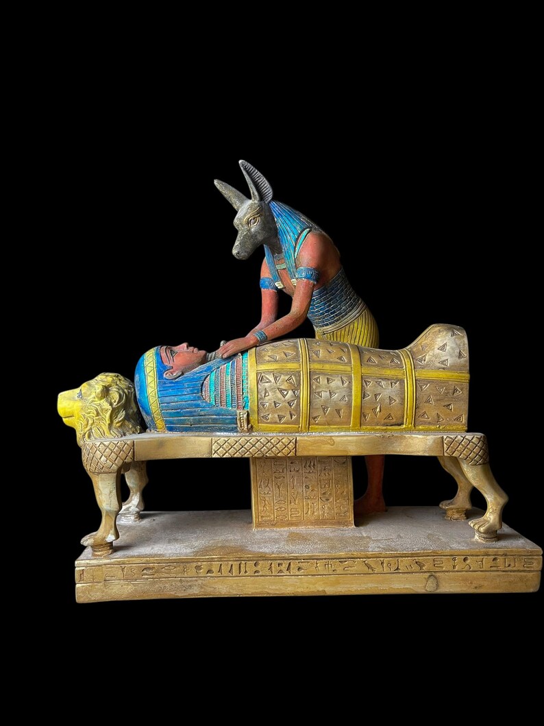 Large God Anubis Statue Mummifying King Tutankhamun Made in Egypt From ...