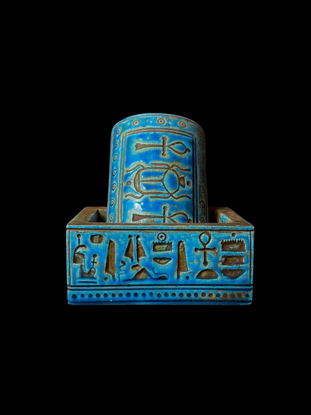 Egyptian Beetle Scarab With Ancient Inscription for Protection Box ...