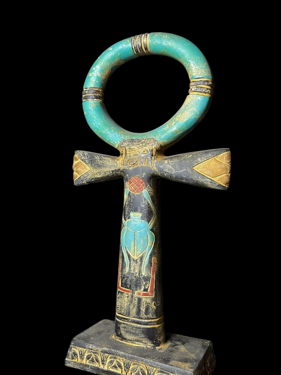 Cross Key of Life With Scarab Beetle Symbol and Sun Disk. - Etsy