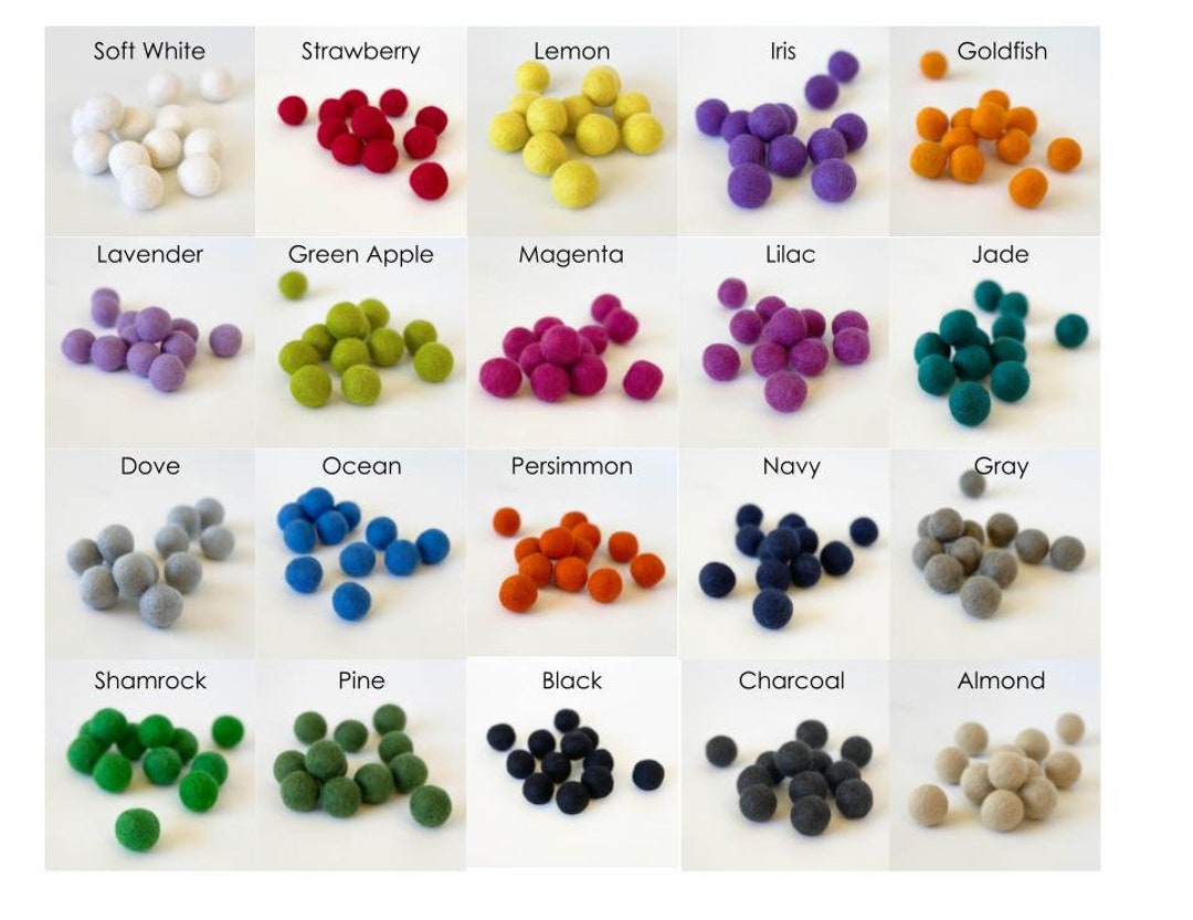 Felt Balls 2cm Felt Balls Wool Felt Pompoms DIY Felt Ball Garland 100% Wool Felt Balls - Etsy