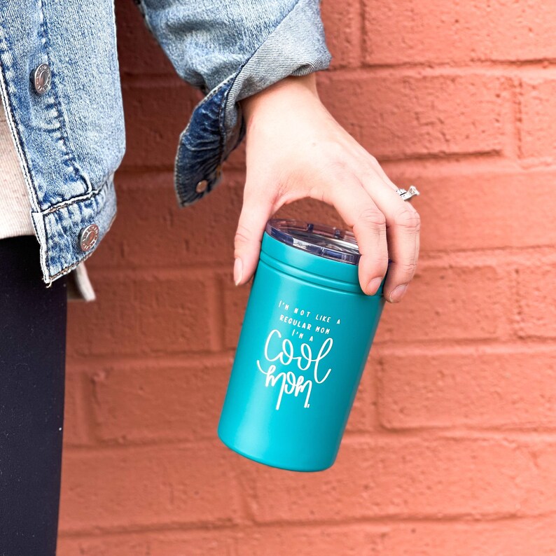 Cool Mom Turquoise Stainless Steel Travel Mug Koozie, Insulated Tumbler ...